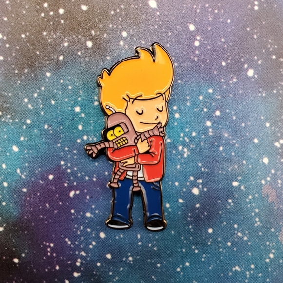 None | Jewelry | Futurama Fry Hugging Bender Enamel Pin | Poshmark